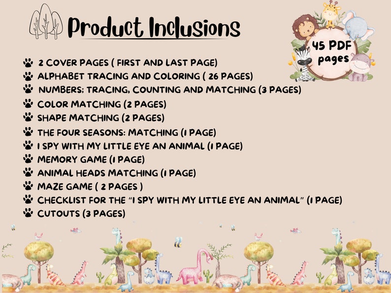 Educational Animal Kingdom Busy Binder Homeschool Learning Tools for ...