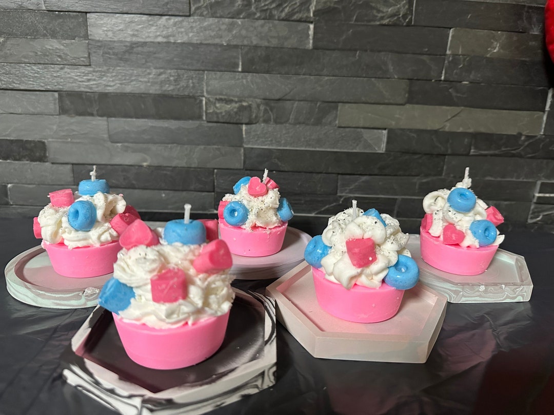 Cup Cake Candle Candle With Tray/ Cup Cake/ Gift Idea - Etsy