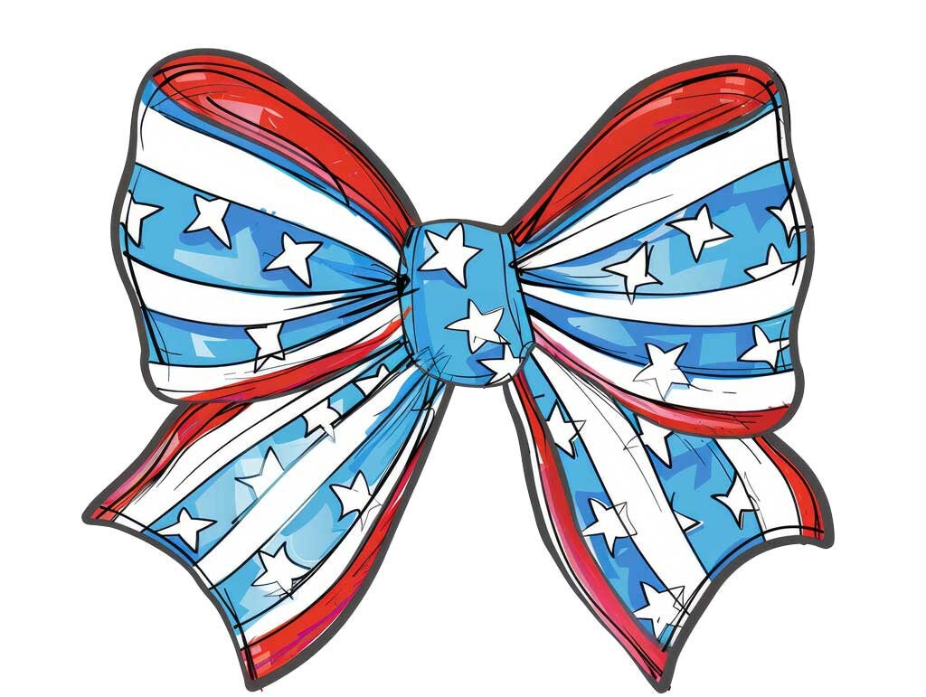 5 Patriotic Coquette Bow Pngs for the 4th of July. Fourth of July ...