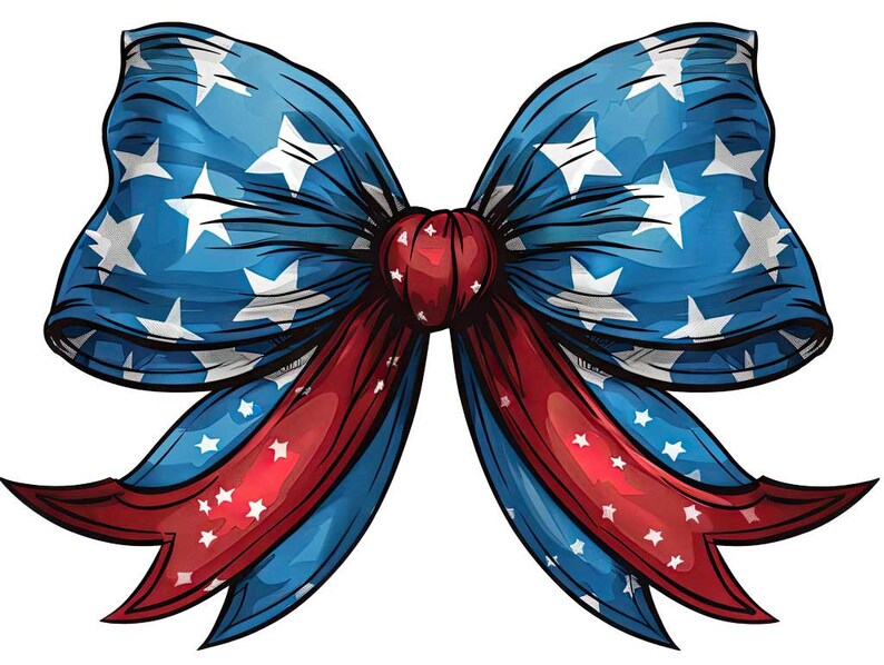 5 Patriotic Coquette Bow Pngs for the 4th of July. Fourth of July ...