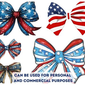 5 Patriotic Coquette Bow Pngs for the 4th of July. Fourth of July ...