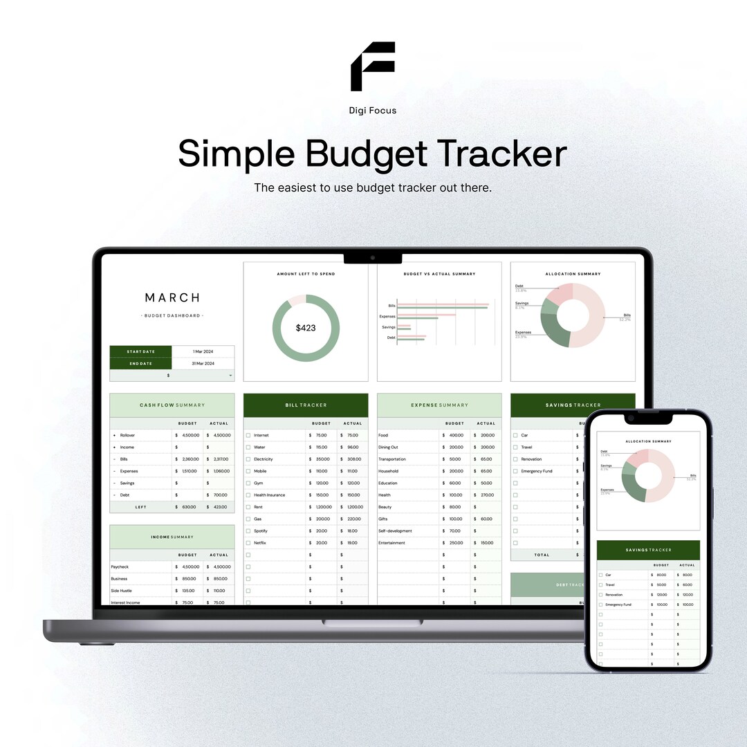 Simple Budget Tracker - Etsy