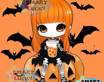 Chibi Halloween Skeleton Png, Skeleton Designs, Halloween for Kids Cute ...