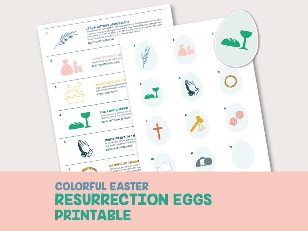Printable Resurrection Eggs | Easter Story for Kids | Bible Verses ...