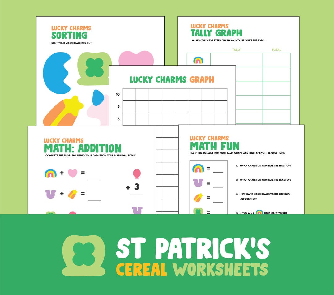 St Patrick's Day Math Worksheets | Printable, Lucky Charms, Preschool ...