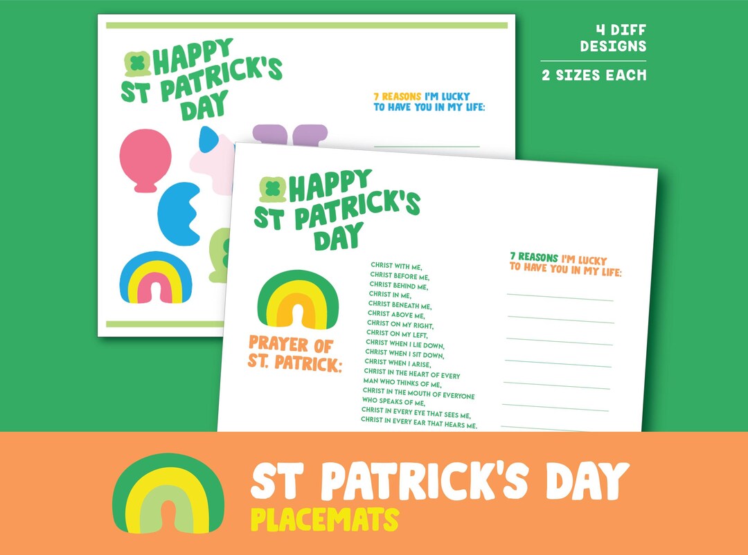 St Patrick's Day Placemat Download, Preschool Placemat, St Patrick's ...