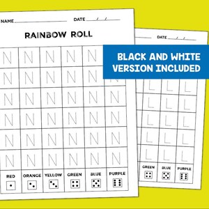 UPPERCASE Roll and Write the Alphabet Game, Handwriting Practice Sheets ...