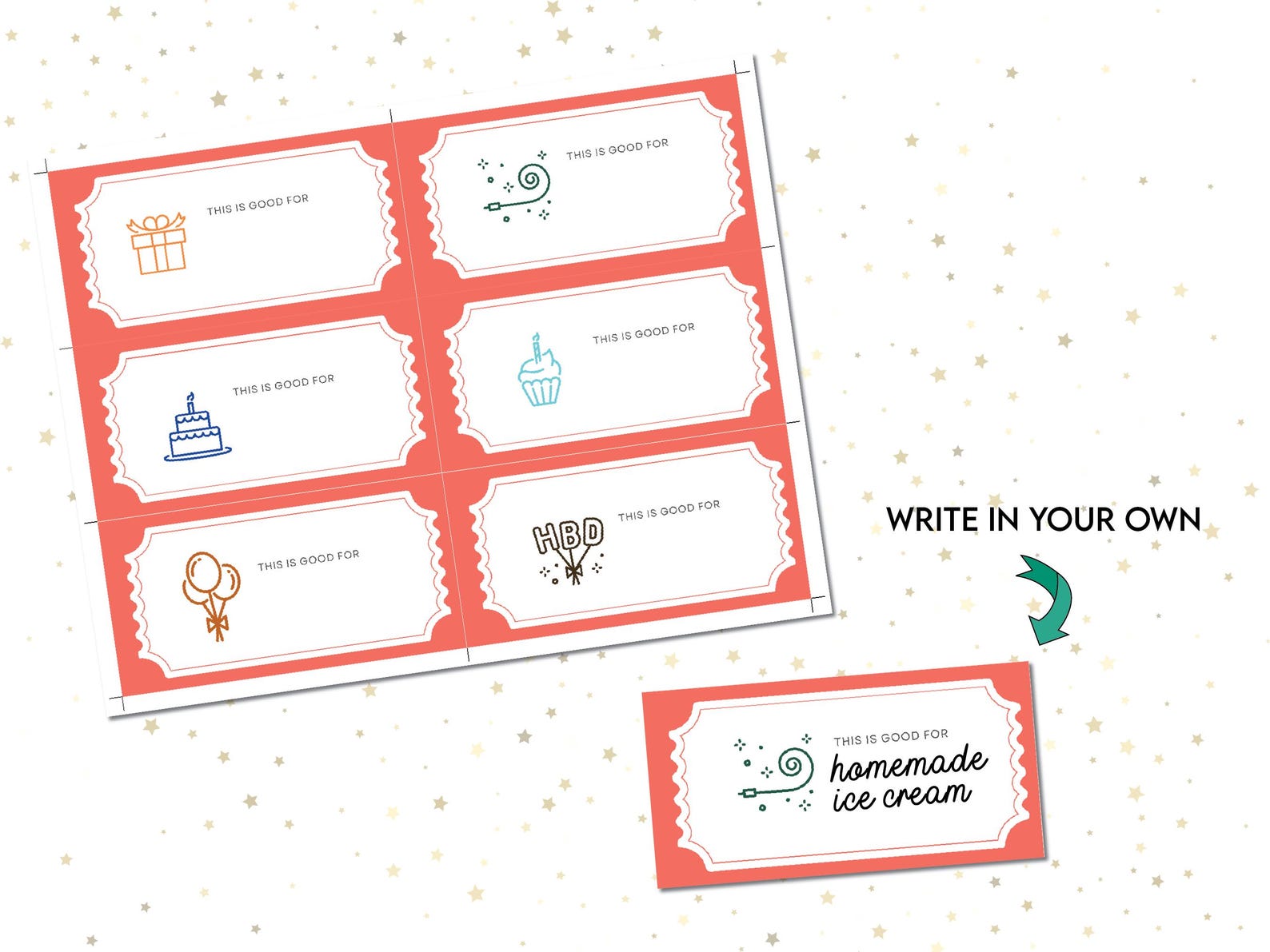 Birthday Coupon Template, Birthday Voucher, Editable Birthday Coupons ...