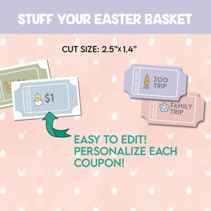 EASTER Egg Tickets Token Template, Easter Basket Fillers, Editable ...