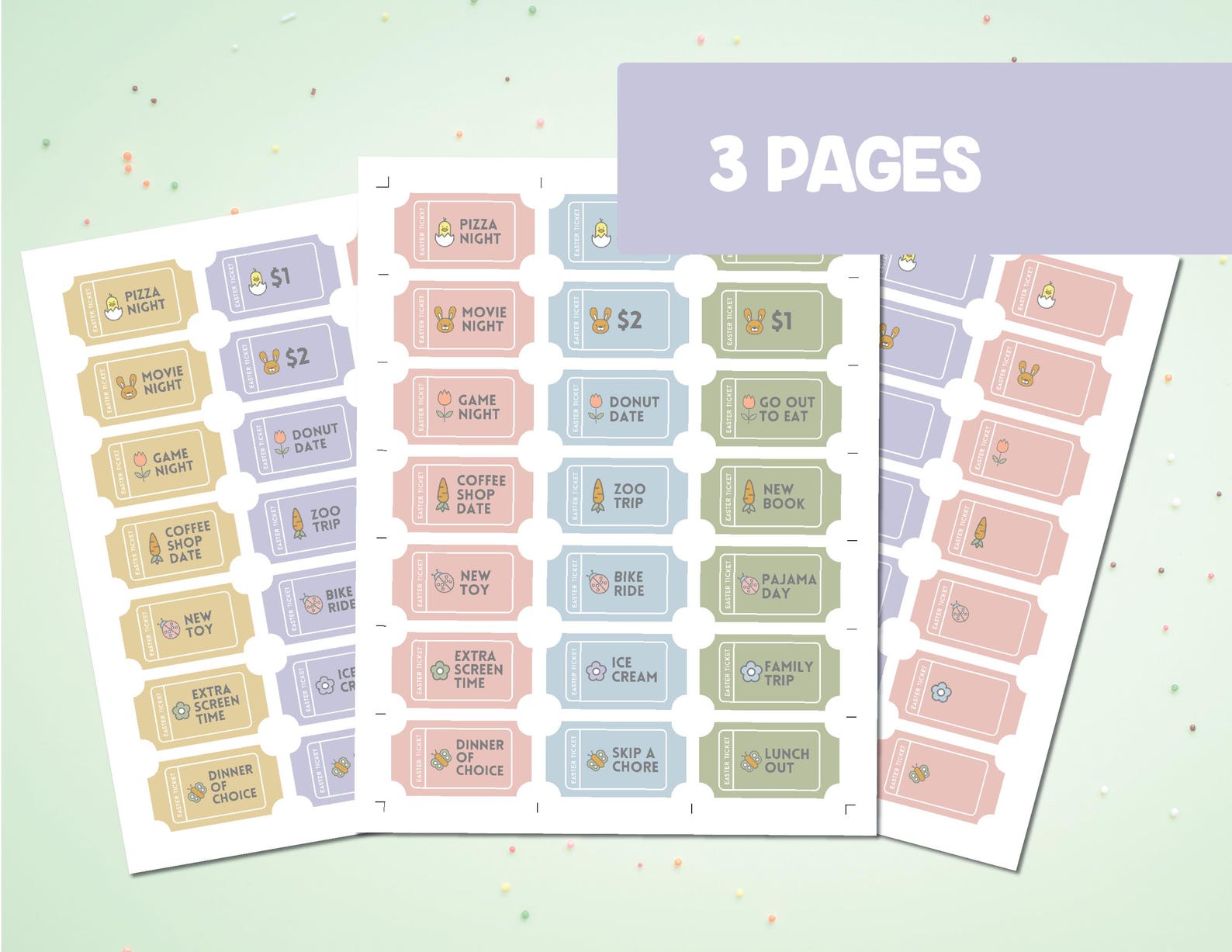 EASTER Egg Tickets Token Template, Easter Basket Fillers, Editable ...