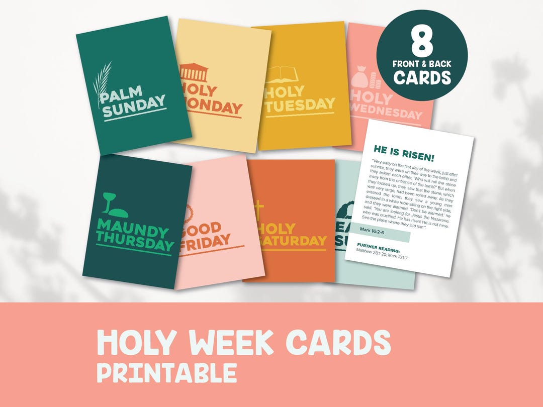 Holy Week Scripture Cards | Easter Story | Bible Verses Printable ...
