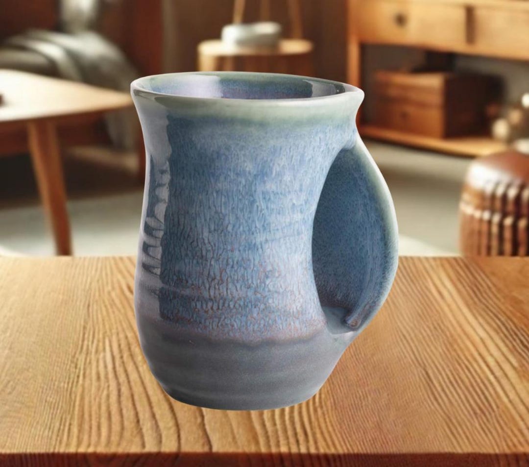 Hand Warmer Ceramic Mug Hand Painted Pottery Mug Handmade Beverage Cup ...