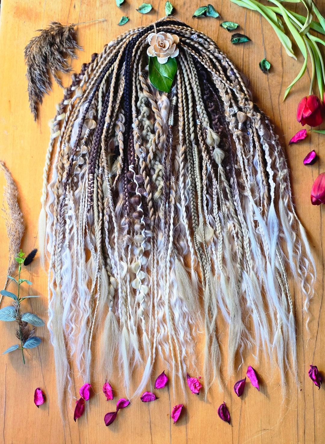 Synthetic Crochet Dreadlock Extensions , Curly Hair Extensions ...