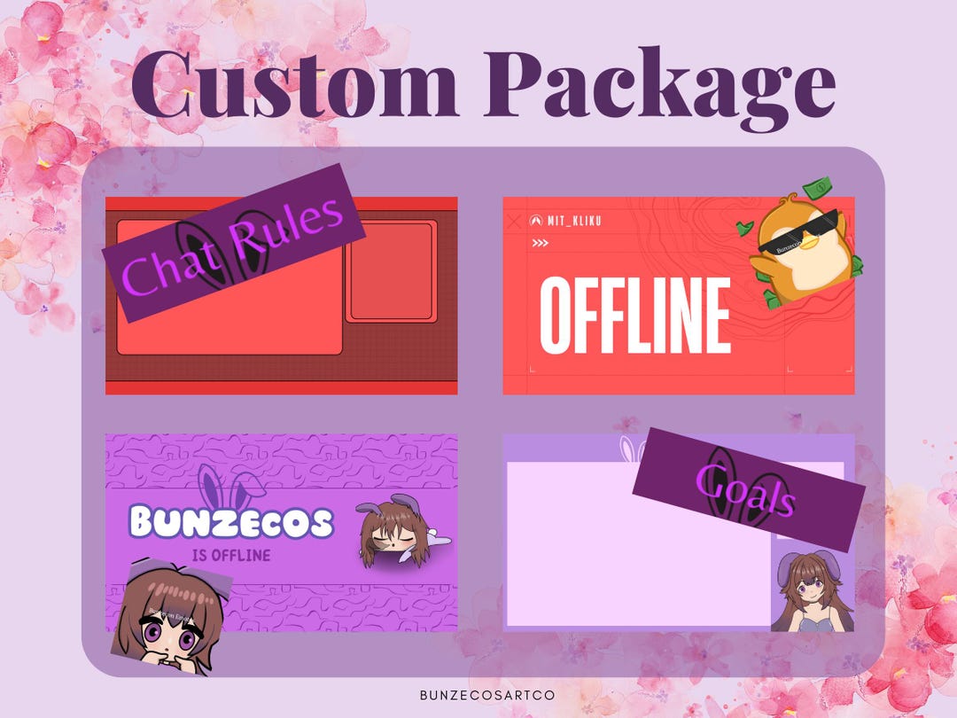 Custom Stream Package - Overlays - Emotes - Badges - About Me Banners ...