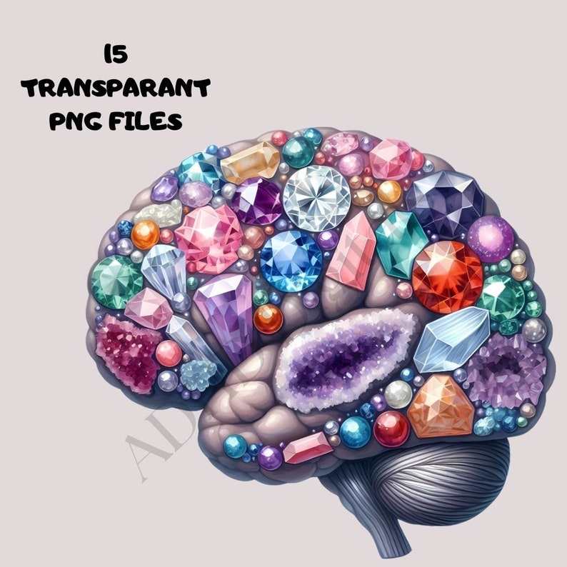 Brain PNG Clipart Bundle, ADHD Awareness Designs, Colorful Mental ...
