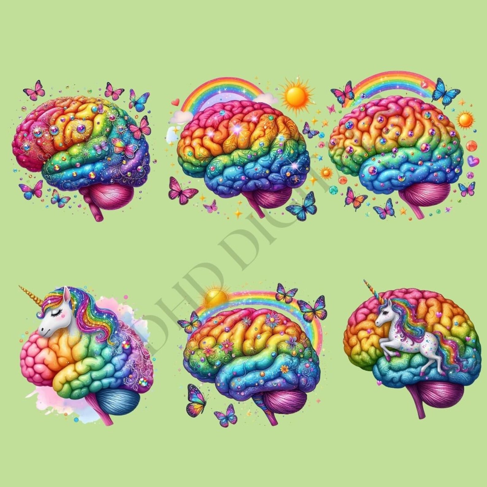 15 Brain Art ADHD Awareness Mind Mental Health Medical Human Brains ...