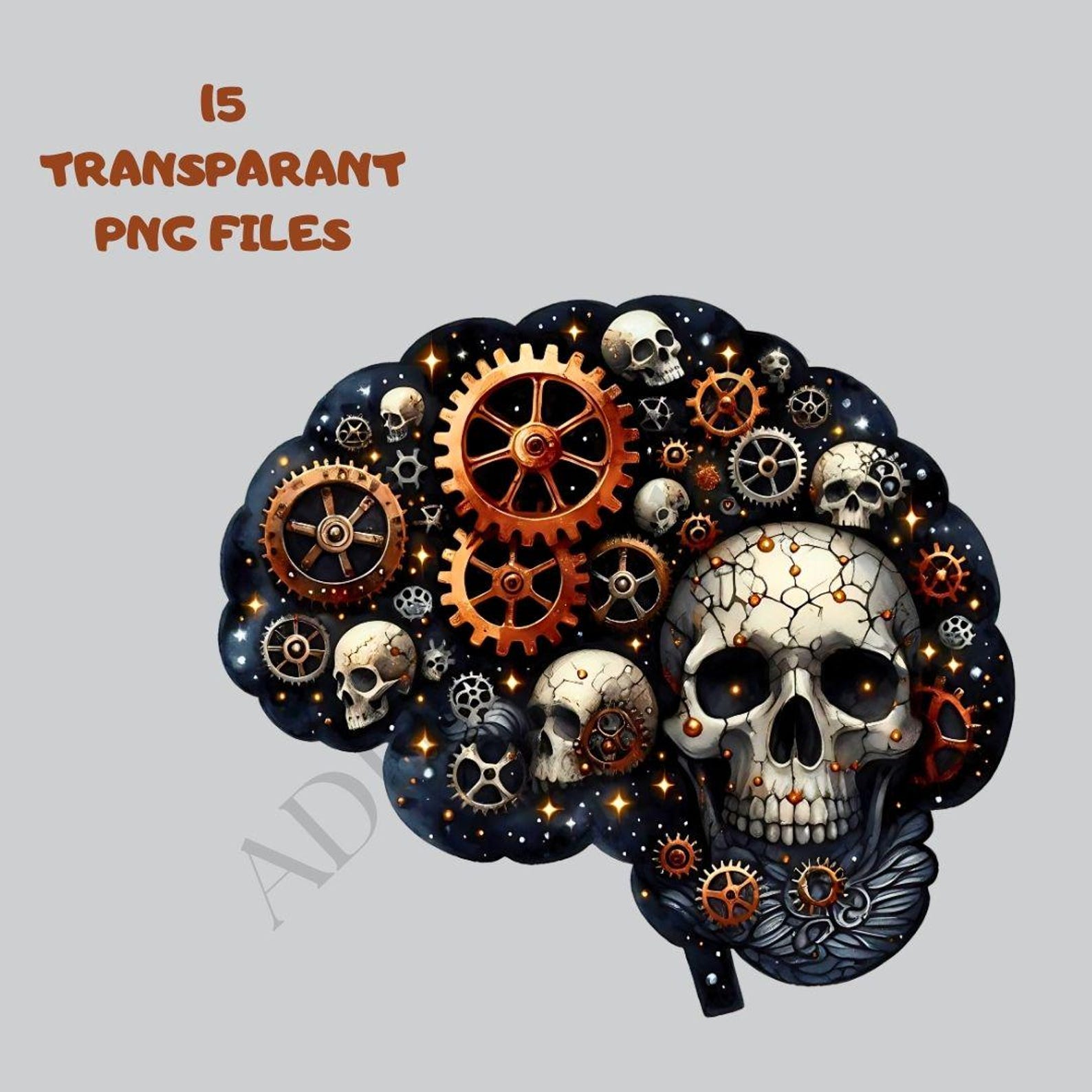 Steampunk Brain Art Clipart, Colorful Human Minds PNG, ADHD Planner ...