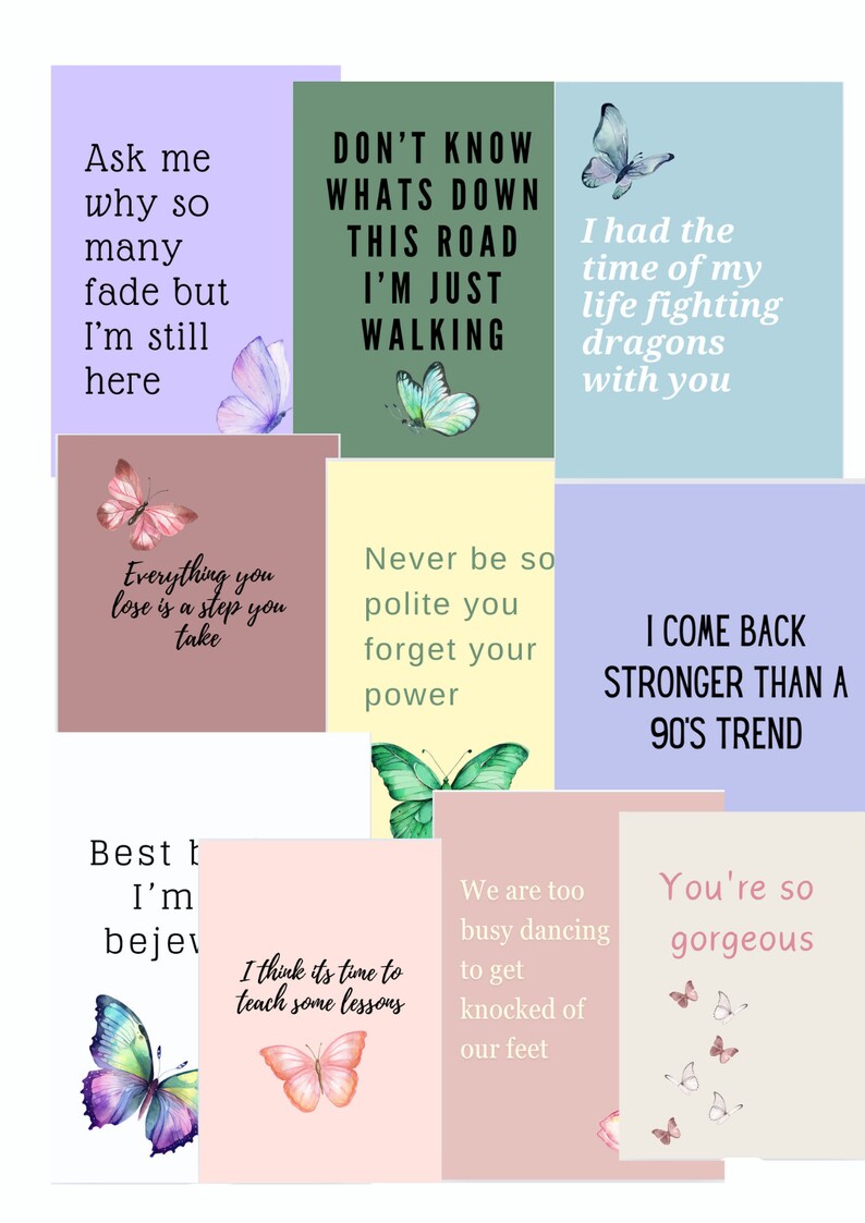 Taylor Swift Affirmation Cards Lyric Cards Digital Download Printable ...