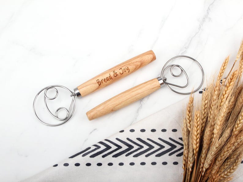 Personalized Wood Whisk, Engraved Danish Dough Whisk, Custom Sourdough ...