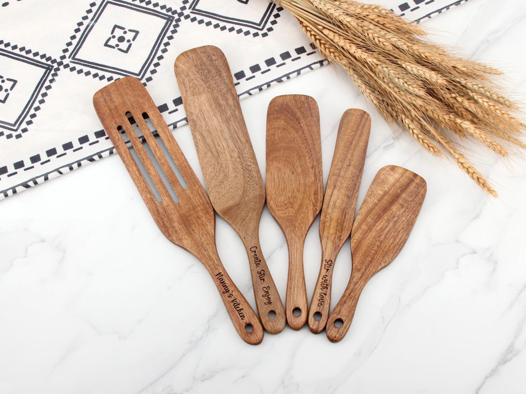 Wooden Spurtle Set, Custom Engraved Spurtle, Stirring Spatula for ...