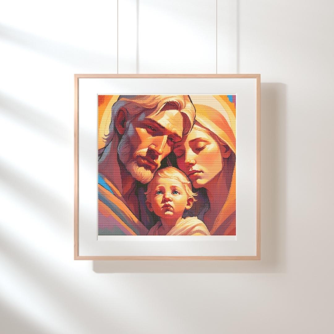 Portrait Holy Family Cross Stitch Pattern - Luminous Hope Counted ...
