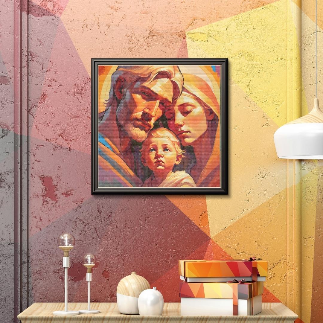 Portrait Holy Family Cross Stitch Pattern - Luminous Hope Counted ...