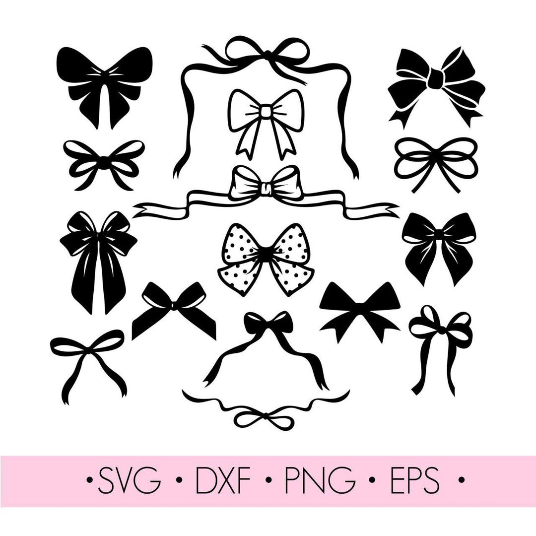 Ribbon Bow SVG Bundle, Ribbon SVG, Bow Svg, Hand Drawn Bow Clip Art ...