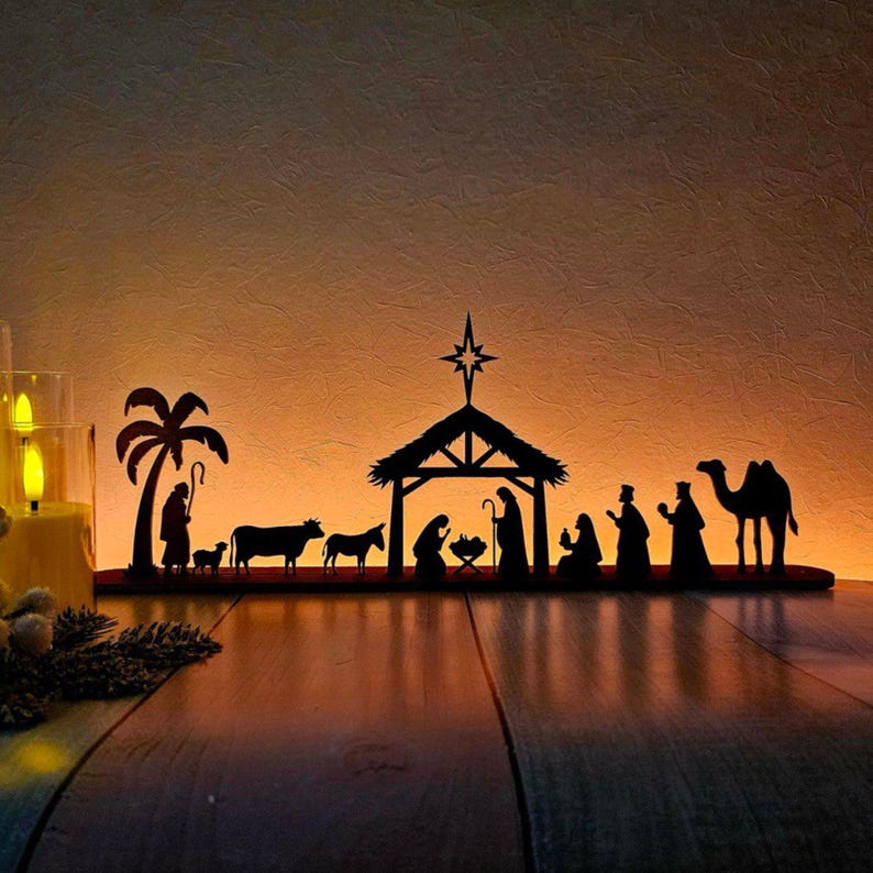 Nativity Scene SVG Laser Cut File | Christmas Glowforge Template ...