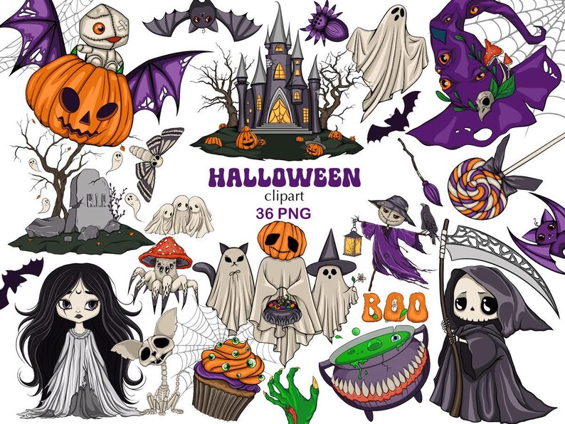 36PNG Cute Halloween Clip Art, Ghost Png, Halloween Pumpkin Png ...