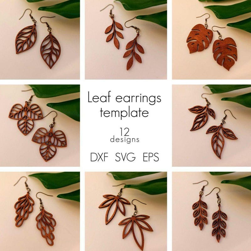 1/2 Wooden Earring - Etsy