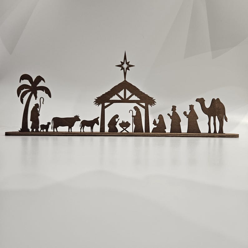 Nativity Scene SVG Laser Cut File | Christmas Glowforge Template ...