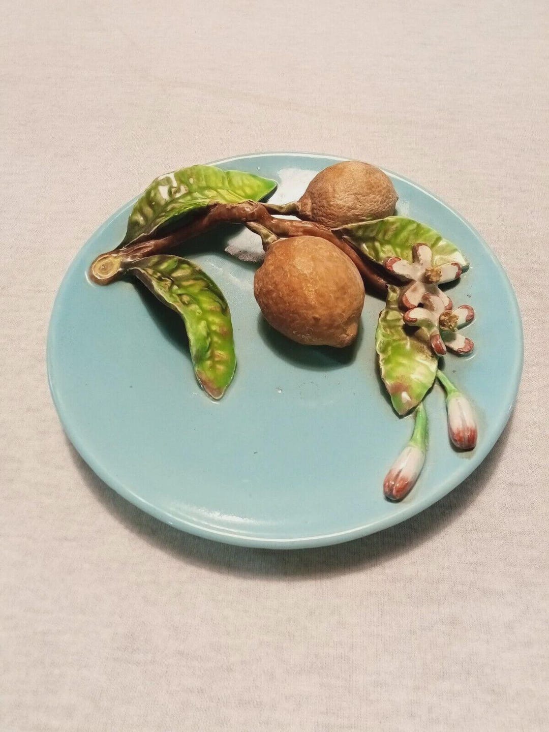 Majolica French Menton_ Rare Dish Because the Fruits Are Dry - Etsy