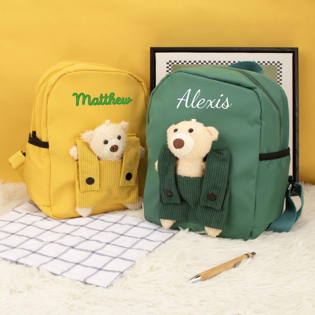 Personalized Teddy Bear Backpack, Custom Name Embroidered Backpack ...