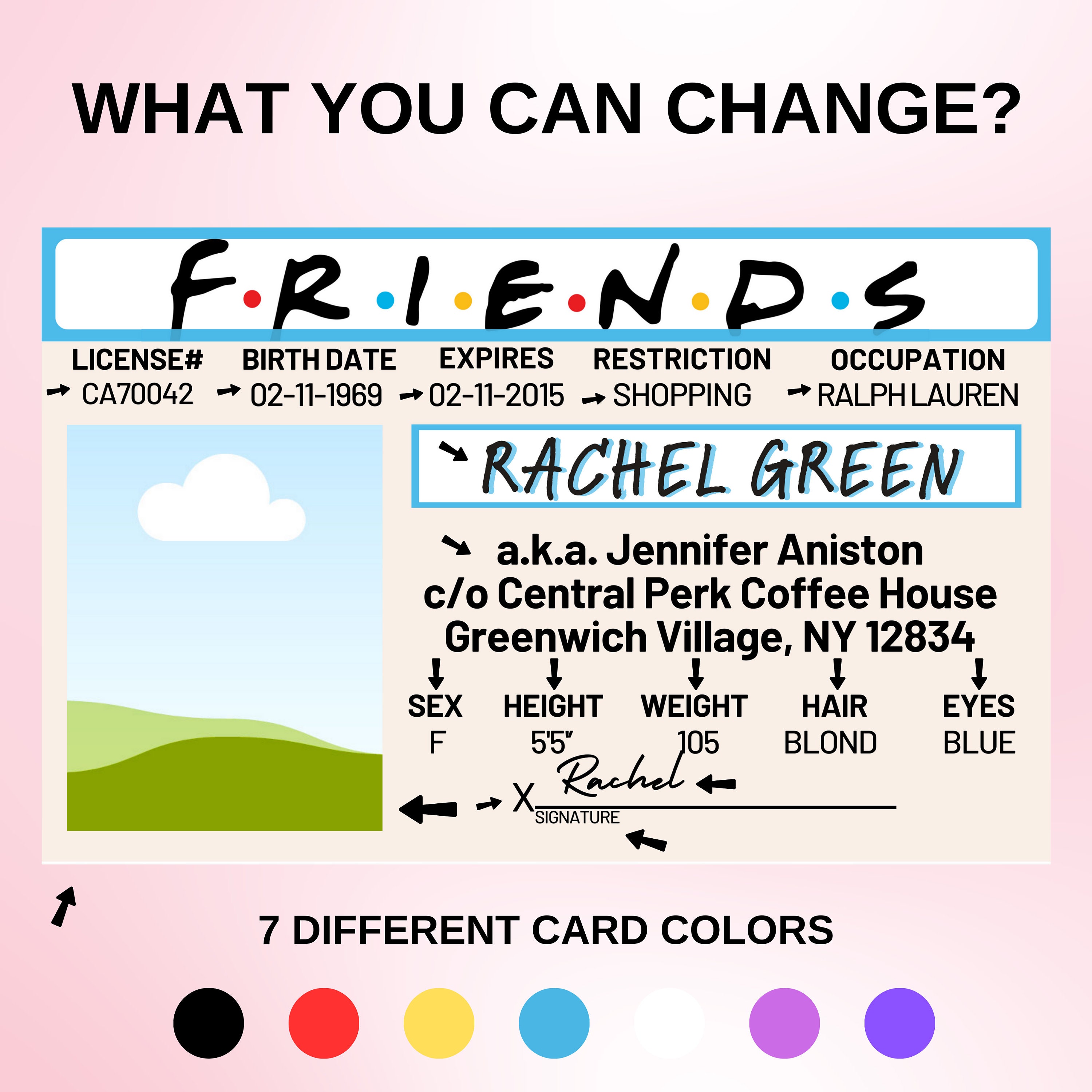 100% PERSONALIZED Friends ID Card Custom Friends Id Card Card for Group ...
