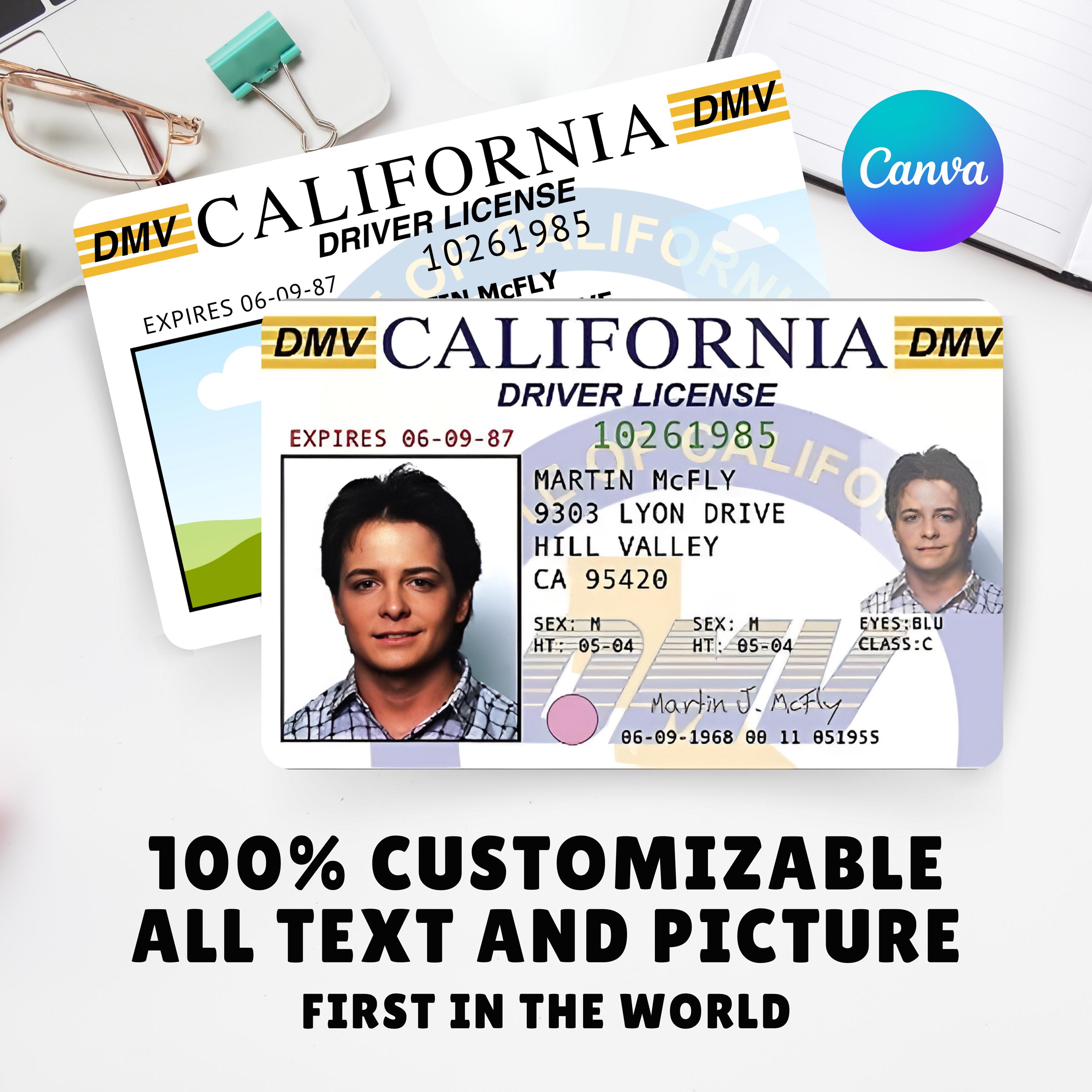100% PERSONALIZED Mcfly ID CARD | Martin Mcfly Drivers License ...