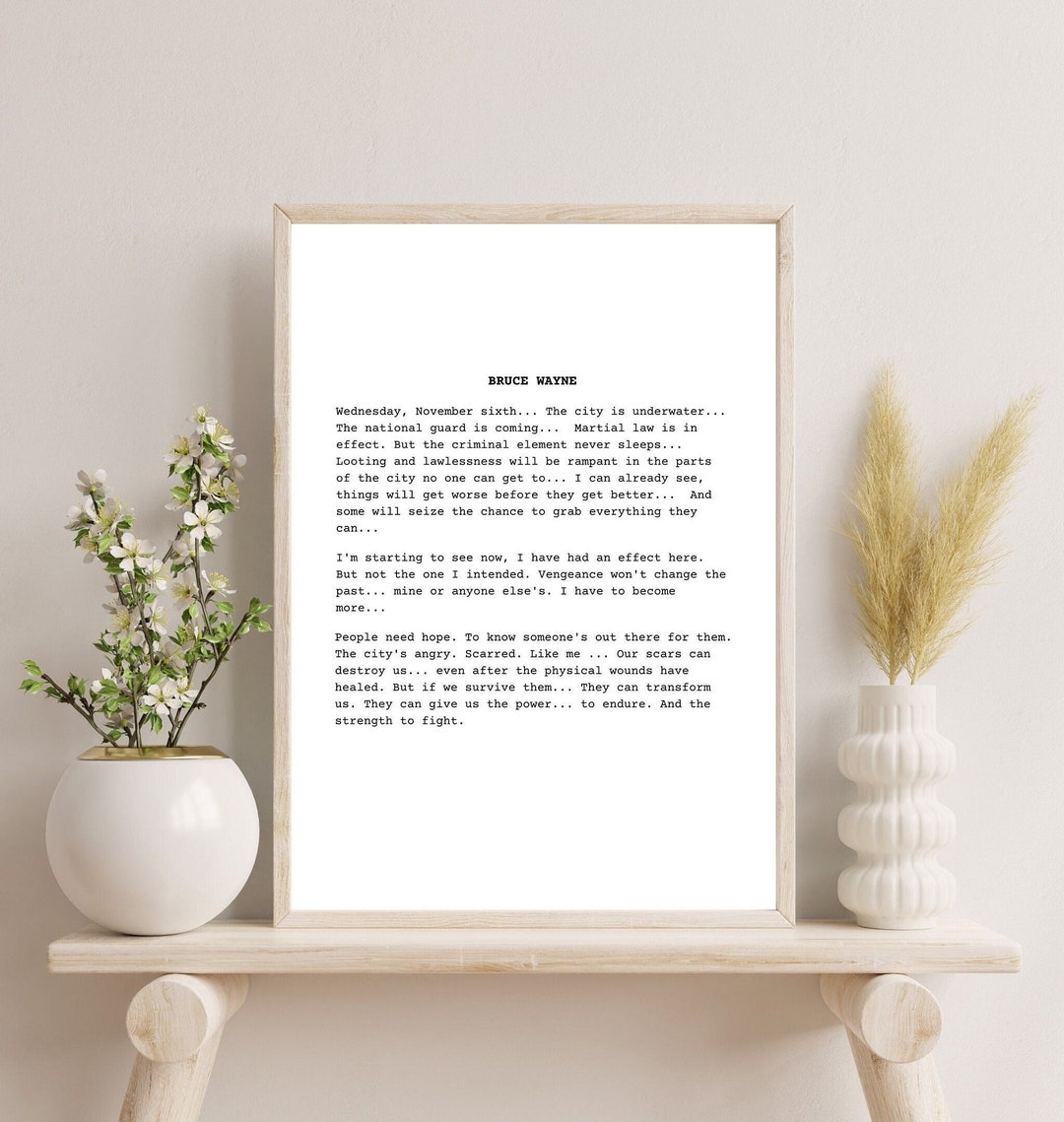 The Batman Screenplay Poster, Batman Movie Poster, Wall Art, Wall Decor ...