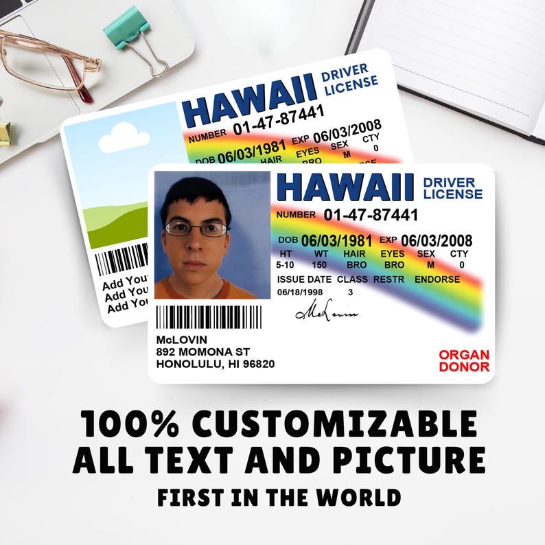 100% PERSONALIZED Mc Lovin ID Card | Custom SUPERBAD Mclovin Id Card ...