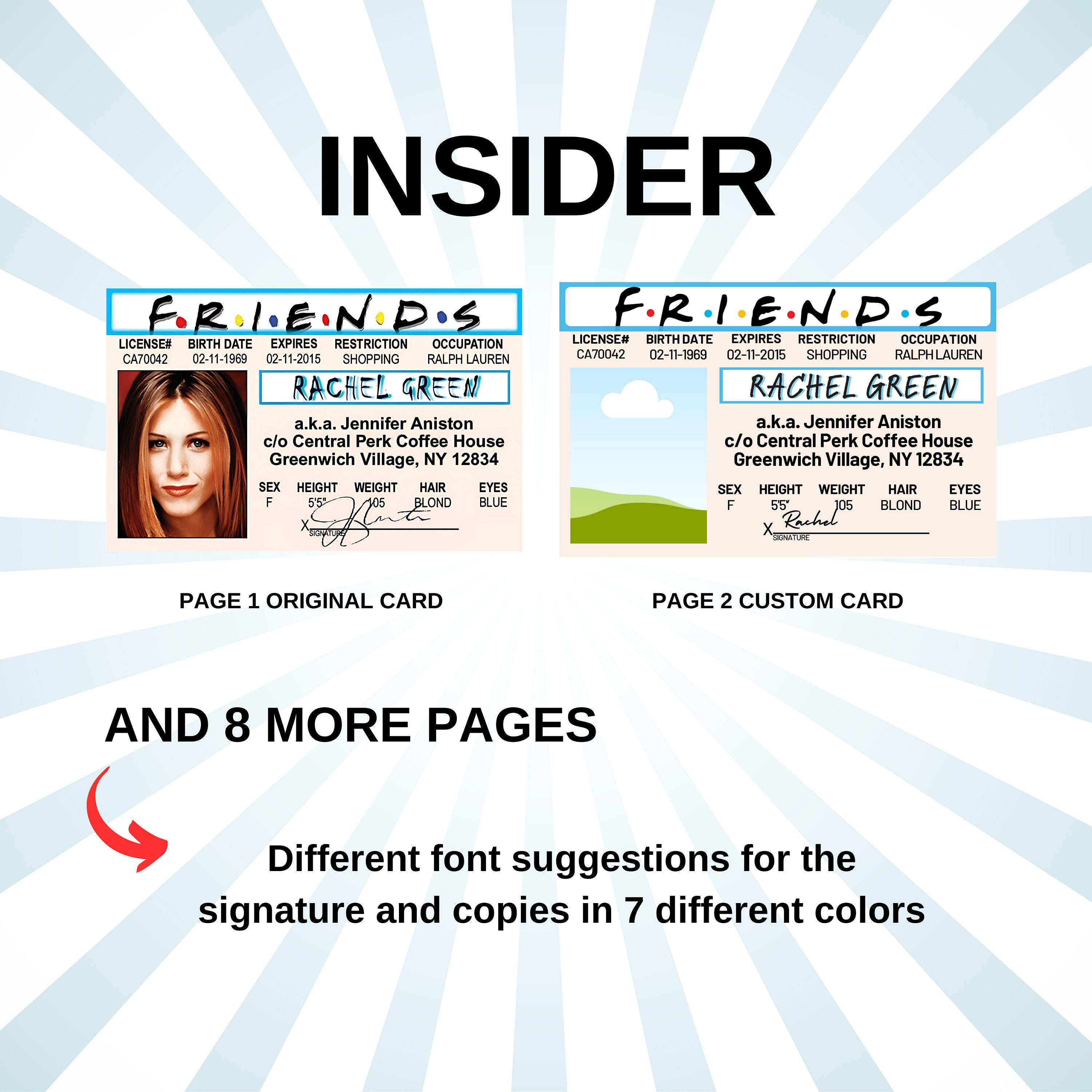 100% PERSONALIZED Friends ID Card Custom Friends Id Card Card for Group ...