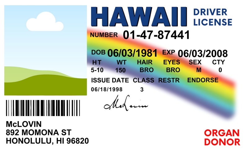 100% PERSONALIZED Mc Lovin ID Card | Custom SUPERBAD Mclovin Id Card ...