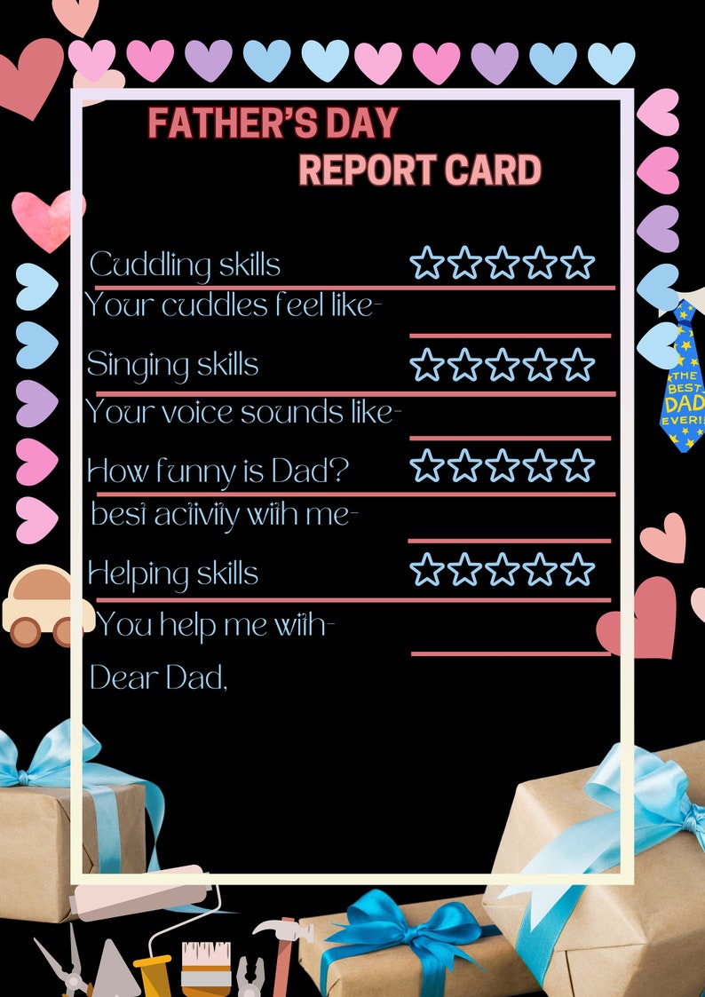 Celebrate Dad With This Heartfelt Digital Father’s Day Report Card! - Etsy