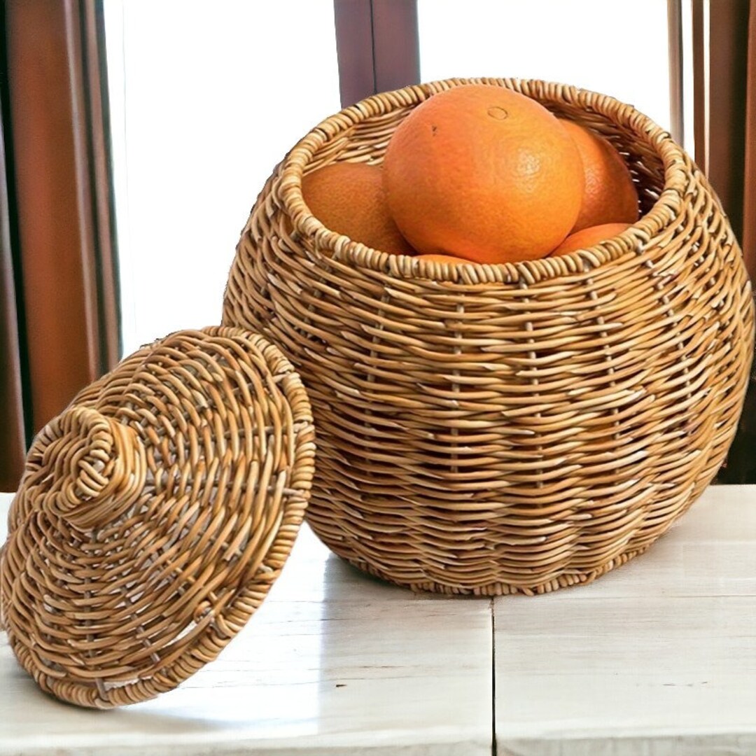 Basket With Lid Fruit Basket Picnic Basket Snack Basket Storage Basket ...