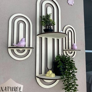 Arched Wood Wall Shelf in Mid-century Modern Style - Etsy