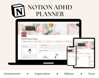 ADHD Notion Life Planner ADHD Notion Template, ADHD Notion, Notion Dashboard, All in One Notion ...