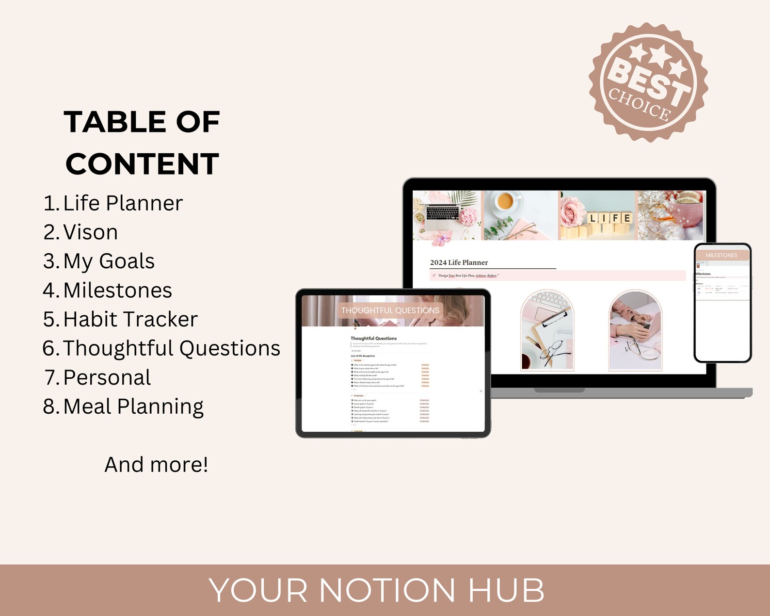 Notion Life Planner Template | Notion Dashboard |that Girl Aesthetic ...