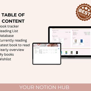 Reading Journal Notion Template Book Tracker Notion Dashboard for Books Digital Reading Planner ...