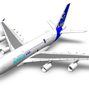Aircraft CAD 3D Model Airbus A380 - Etsy Australia