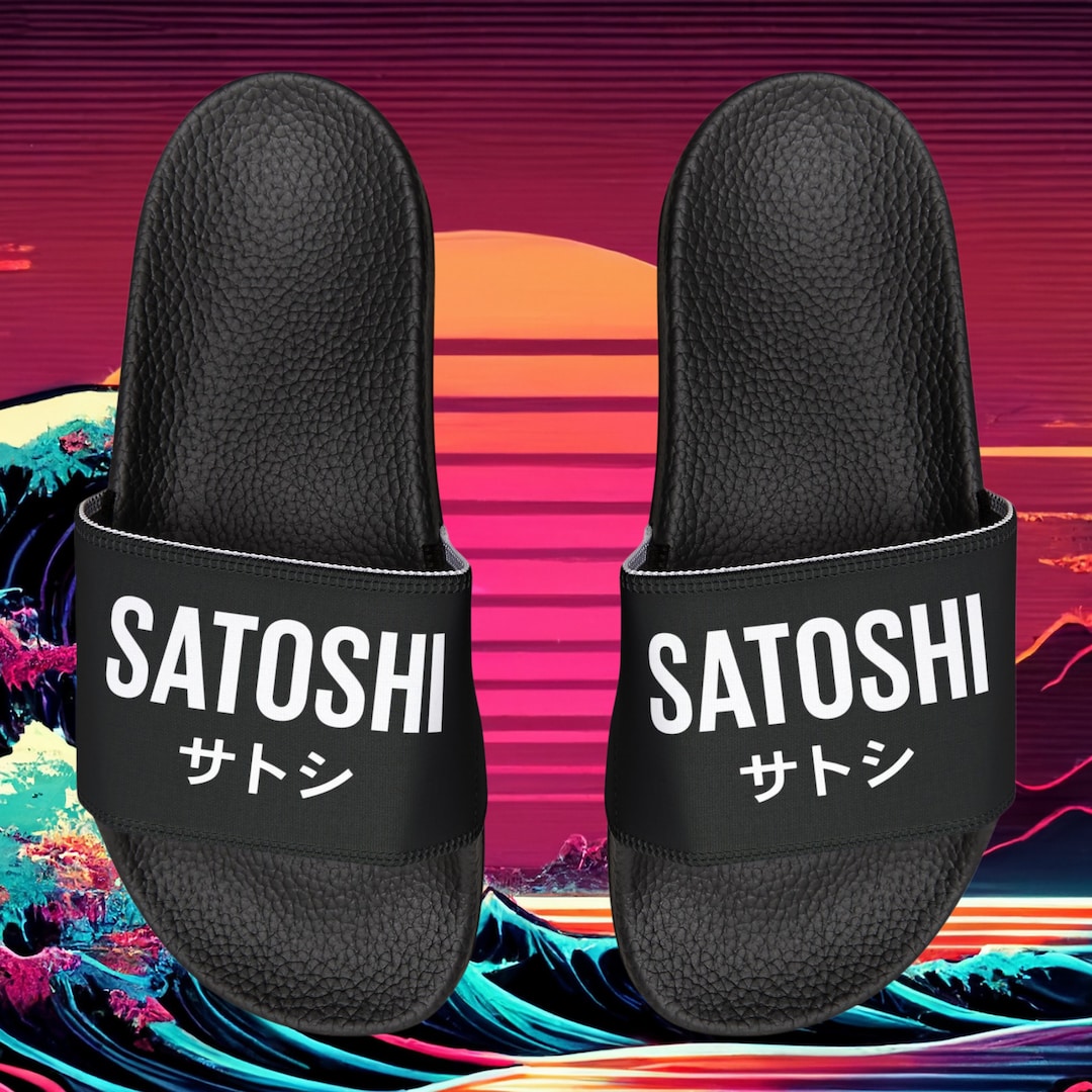 Satoshi Nakamoto Slides, Gift for Bitcoin Lovers, Satoshi Slide Sandals ...