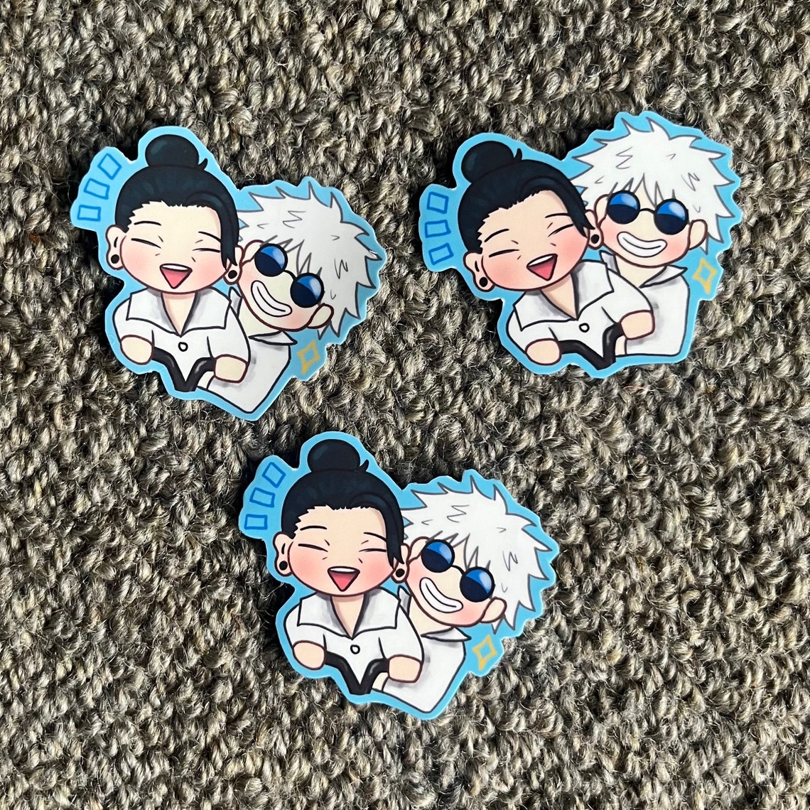 Satosugu Bike Die Cut Glossy Sticker/ Chibi Sorcerer/ Laminated - Etsy