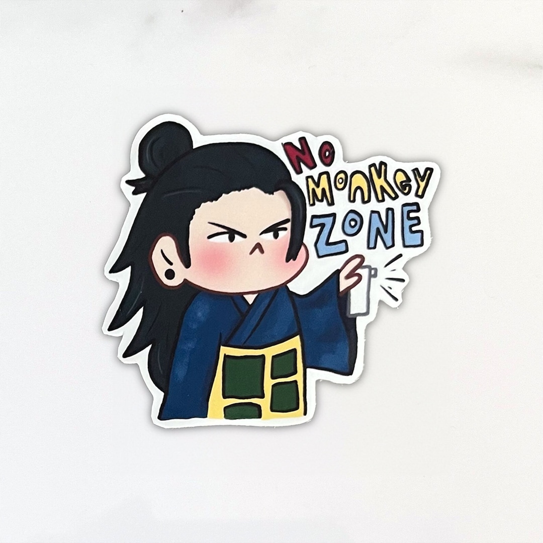 No Monkey Zone (suguru Geto) / Die Cut Glossy Vinyl Sticker / Chibi ...