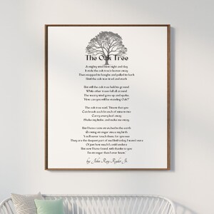 The Oak Tree Poem by Johnny Ray Ryder, Vintage Nature Printable, Tree ...